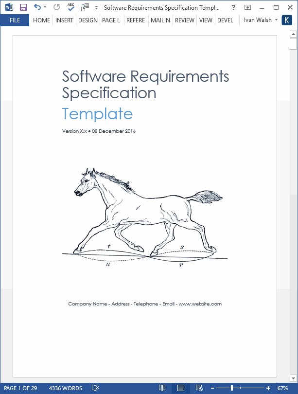 Software Requirements Specification Template Software Development 