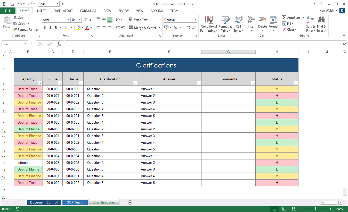 Standard Operating Procedures Templates MS Word Excel SOP Templates