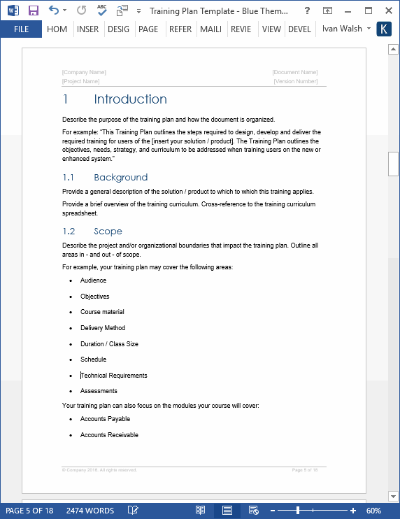 Training Plan Templates MS Word 14 X Excel Spreadsheets Templates 