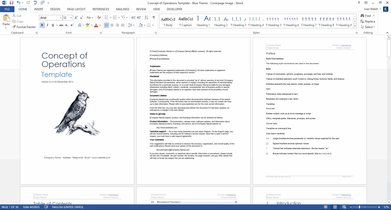 Concept Of Operations Template Software Development Templates Forms 