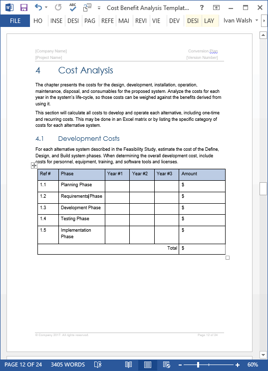 Cost Benefit Analysis Template MS Word Excel Templates Forms Checklists For MS Office And 