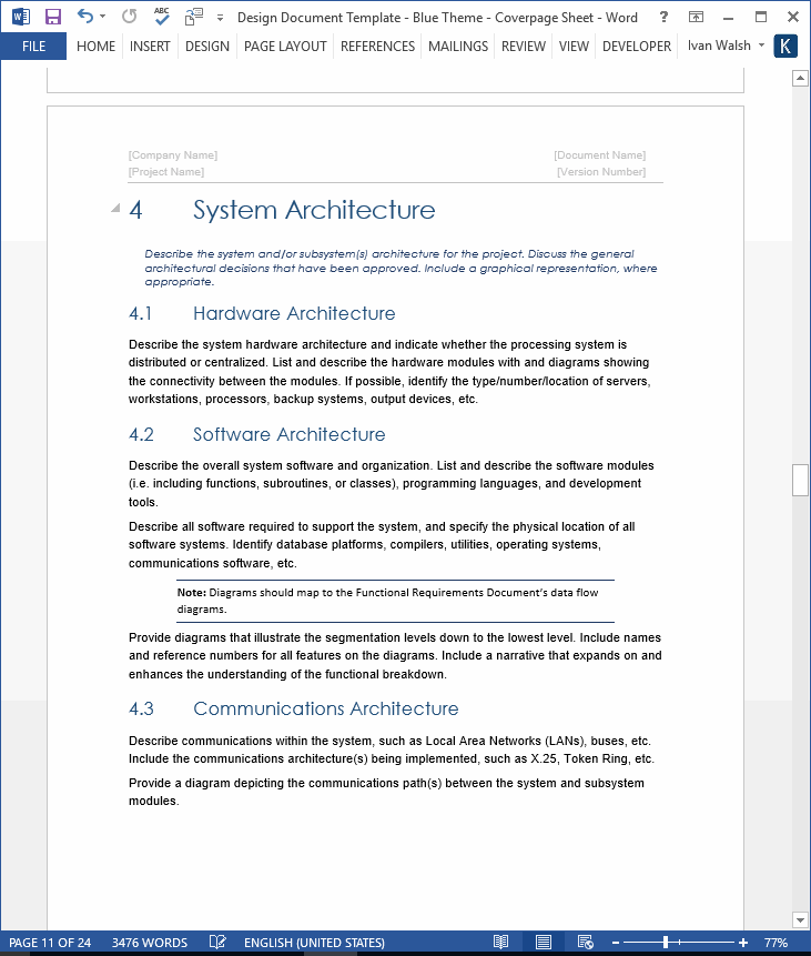 Design Document Templates MS WordExcel Data Dictionary Templates 