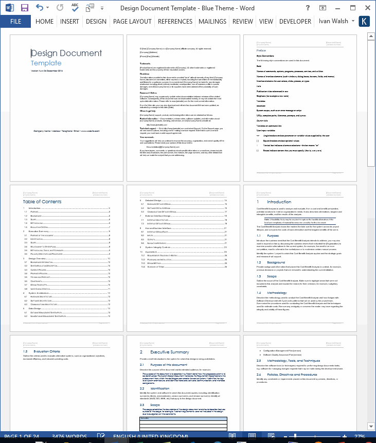 Design Document Template Technical Writing Tools