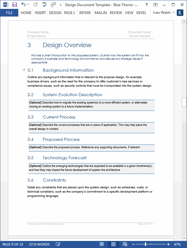 Design Document Templates MS WordExcel Data Dictionary Templates 
