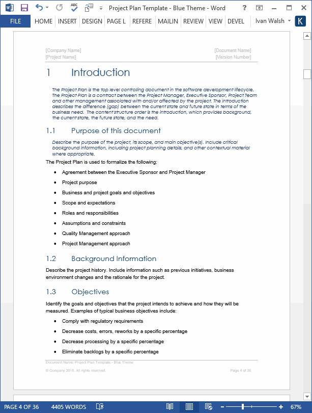 Project Plan Template Download MS Word Excel Forms Spreadsheets