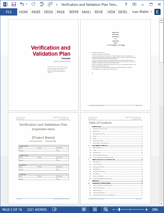 Verification And Validation Plan Template
