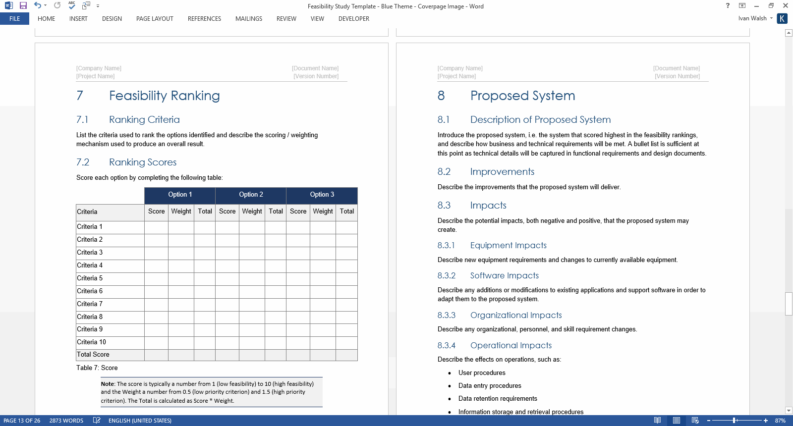 Feasibility Study Template Technical Writing Tools
