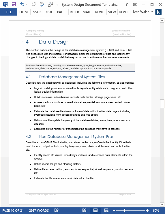 System Design Document Templates MS Word Excel Templates Forms Checklists For MS Office 