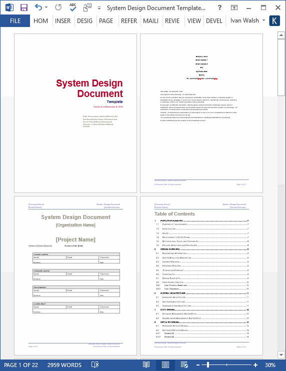 System Design Document Templates MS Word Excel Templates Forms Checklists For MS Office 