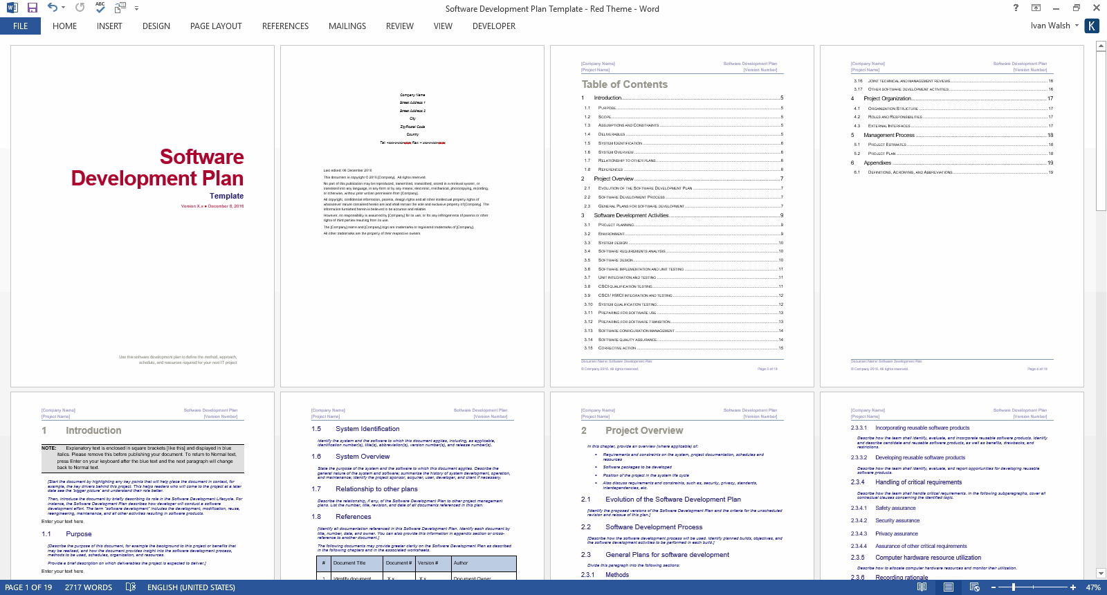 Software Development Plan Template MS Word Templates Forms 