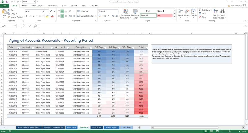 Excel Template Aging Of Accounts Receivable