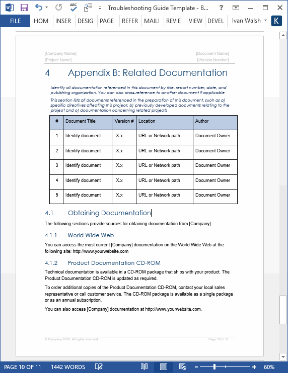 Troubleshooting Guide Template MS Word Templates Forms Checklists 