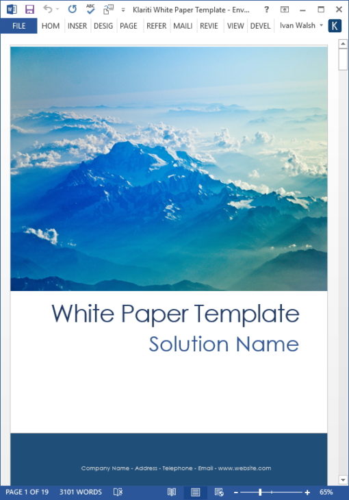 15 x White Paper Templates (MS Word) – MS Office Templates with AI prompts