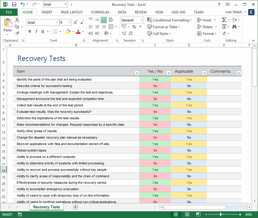 Disaster Recovery Plan Template MS Word Excel Templates Forms 