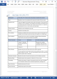Business Requirements Specification Template (MS Word/Excel/Visio ...
