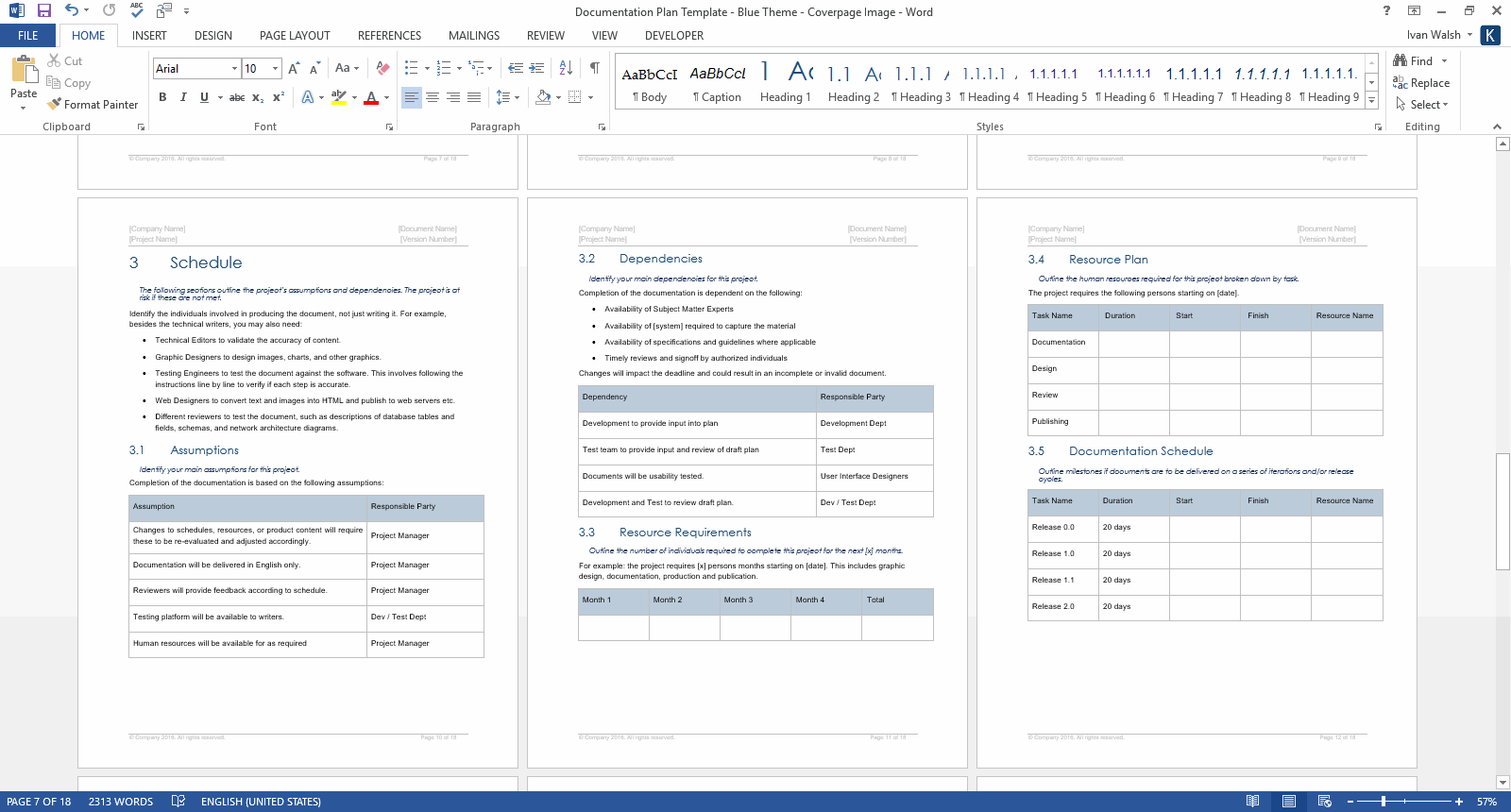 Documentation Plan Template MS Word Excel WBS Templates Forms