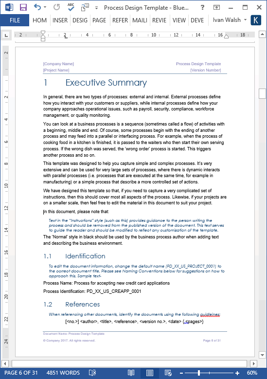 Business Process Design Templates MS Word Excel Visio Templates 