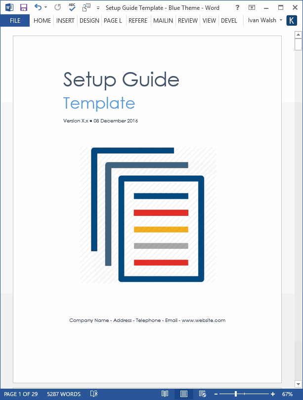 Setup Guide Template MS Word Templates Forms Checklists For MS 