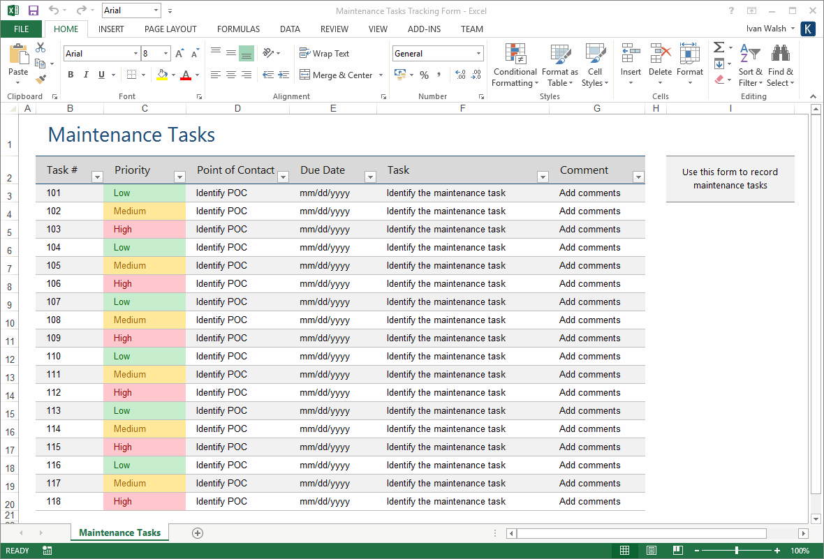 Maintenance Plan Templates Templates Forms Checklists For MS Office 