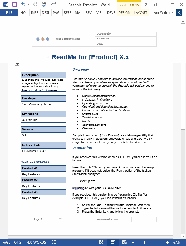 Technical Writing Templates MS Word Excel Templates Forms