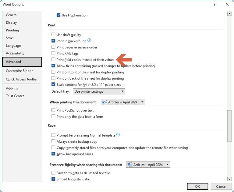 MS Word: How to Turn off Field Codes in Table of Contents – MS Office ...