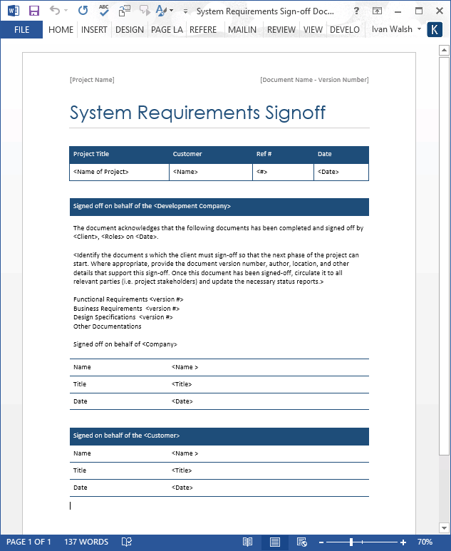 Sign Off Template For Testing User Acceptance Testing Sign Off Template F71