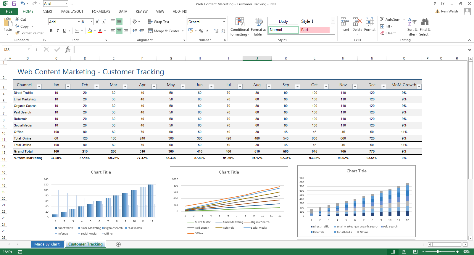 Web Marketing – Customer Tracking – Excel Template – MS Office ...