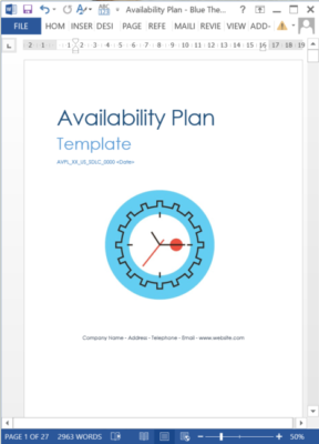 Availability Plan Template (MS Office) – MS Office Templates with AI ...