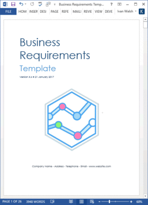 Business Requirements Templates (MS Office) – MS Office Templates with ...