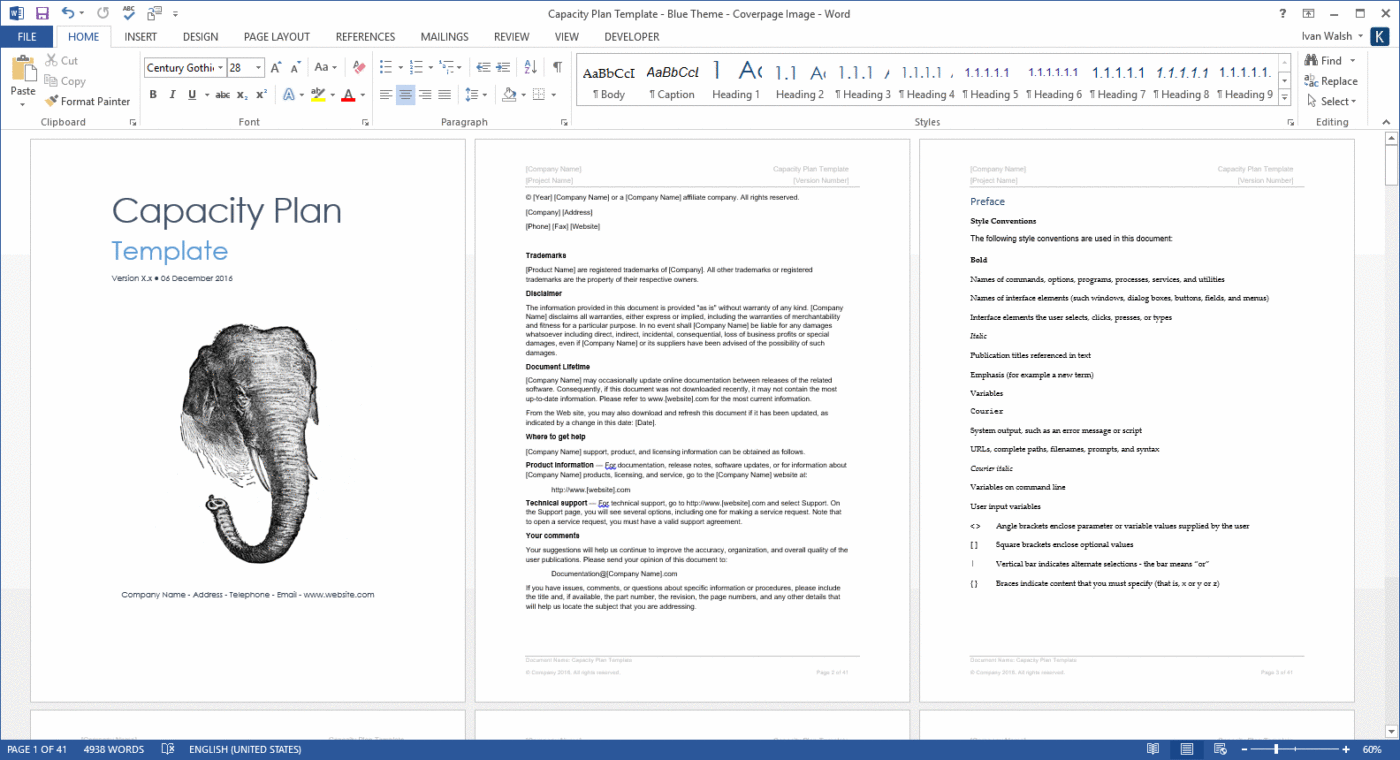 Capacity Plan Template (MS Office) – MS Office Templates with AI prompts