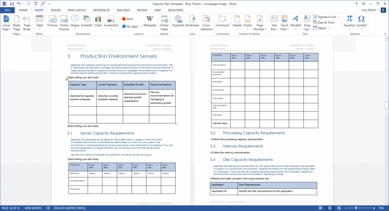 Capacity Plan Template (MS Office) – MS Office Templates with AI prompts