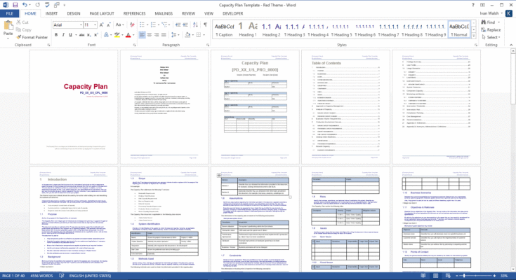 Capacity Plan Template (MS Office) – MS Office Templates with AI prompts