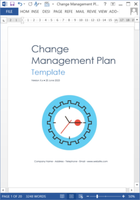 Change Management Plan Templates (MS Office) – MS Office Templates with ...