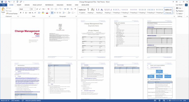 Change Management Plan Templates (MS Office) – Templates, Forms ...
