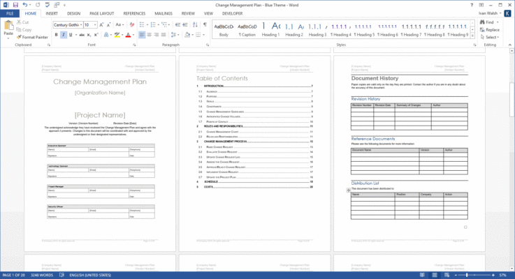 Change Management Plan Templates (MS Office) – MS Office Templates with ...