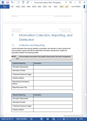 Communication Plan Template (MS Office) – MS Office Templates with AI ...