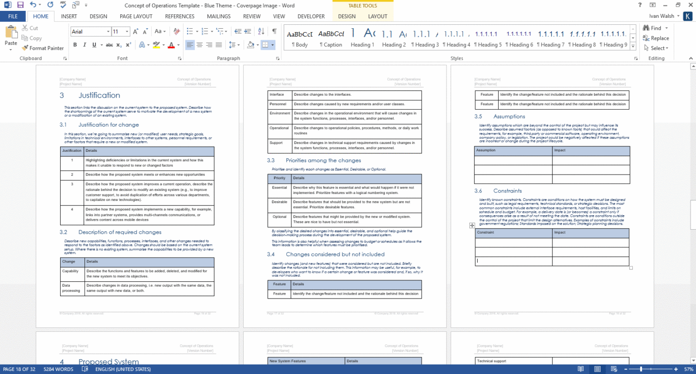 Concept of Operations (MS Office) – MS Office Templates with AI prompts
