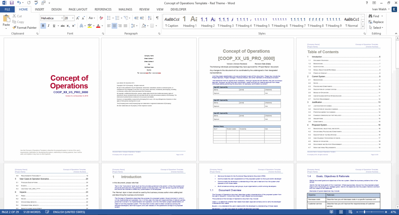 Concept of Operations (MS Office) – Templates, Forms, Checklists for MS ...