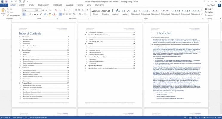 Concept of Operations (MS Office) – MS Office Templates with AI prompts