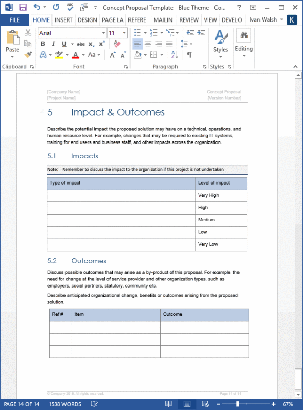 Concept Proposal (MS Word) – Templates, Forms, Checklists for MS Office ...