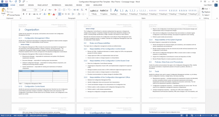 Configuration Management Plan Templates (MS Office) – Templates, Forms ...