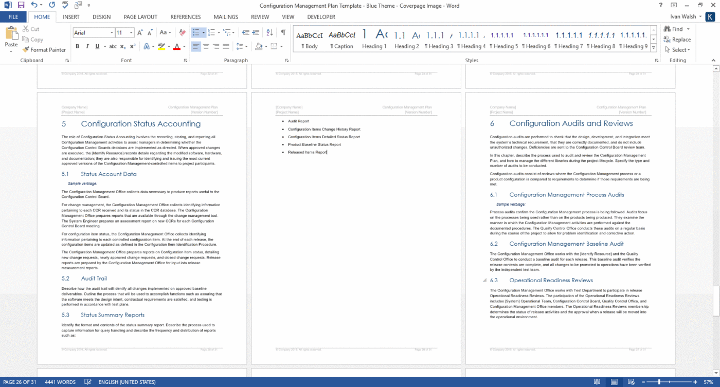 Configuration Management Plan Templates (MS Office) – MS Office ...
