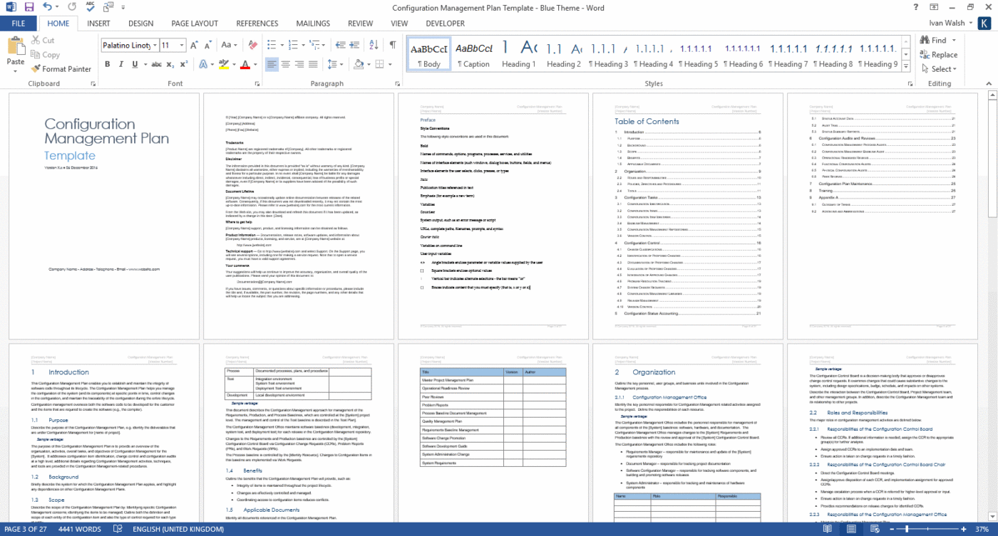 Configuration Management Plan Templates (MS Office) – MS Office ...