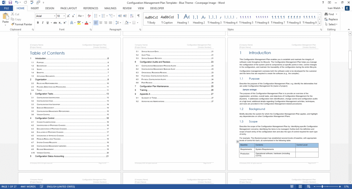 Configuration Management Plan Templates (MS Office) – Templates, Forms ...