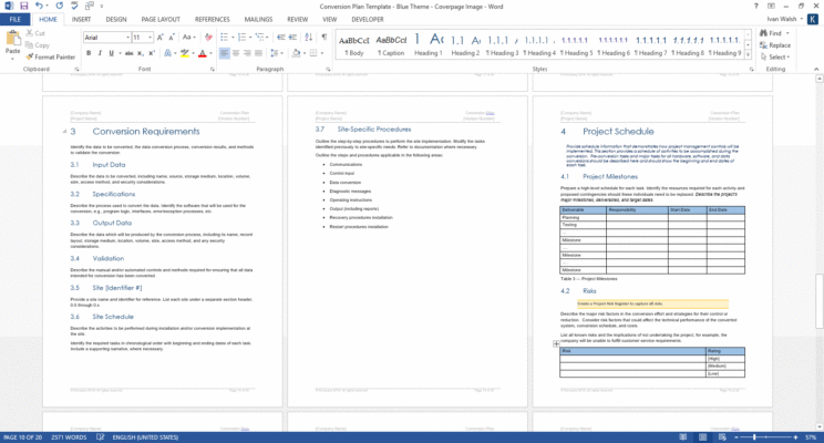 Conversion Plan Template (MS Office) – Templates, Forms, Checklists for ...
