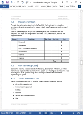 Cost Benefit Analysis templates (MS Office) – Templates, Forms ...