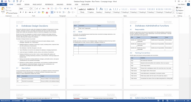 Database Design Template (MS Office) – MS Office Templates with AI prompts