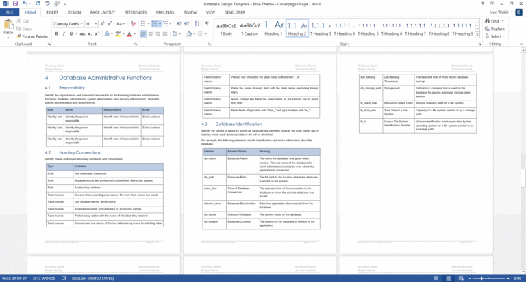 Database Design Template (MS Office) – Templates, Forms, Checklists for ...