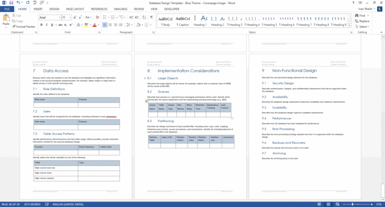 Database Design Template (MS Office) – MS Office Templates with AI prompts