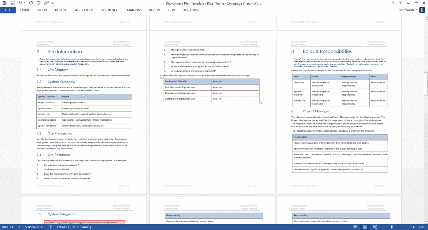 Deployment Plan Template (MS Office) – MS Office Templates with AI prompts